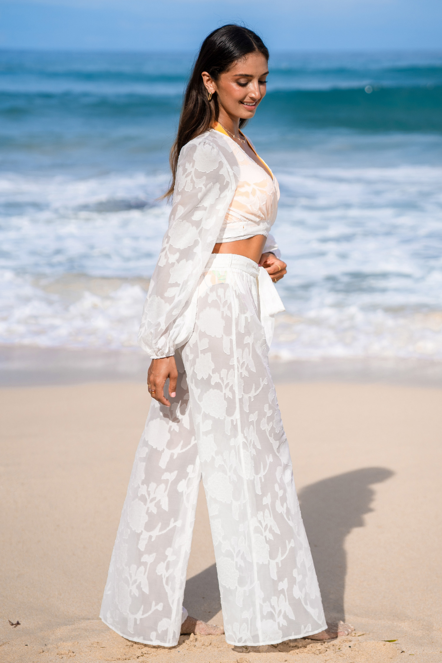 White Wide Leg Beach Bottoms