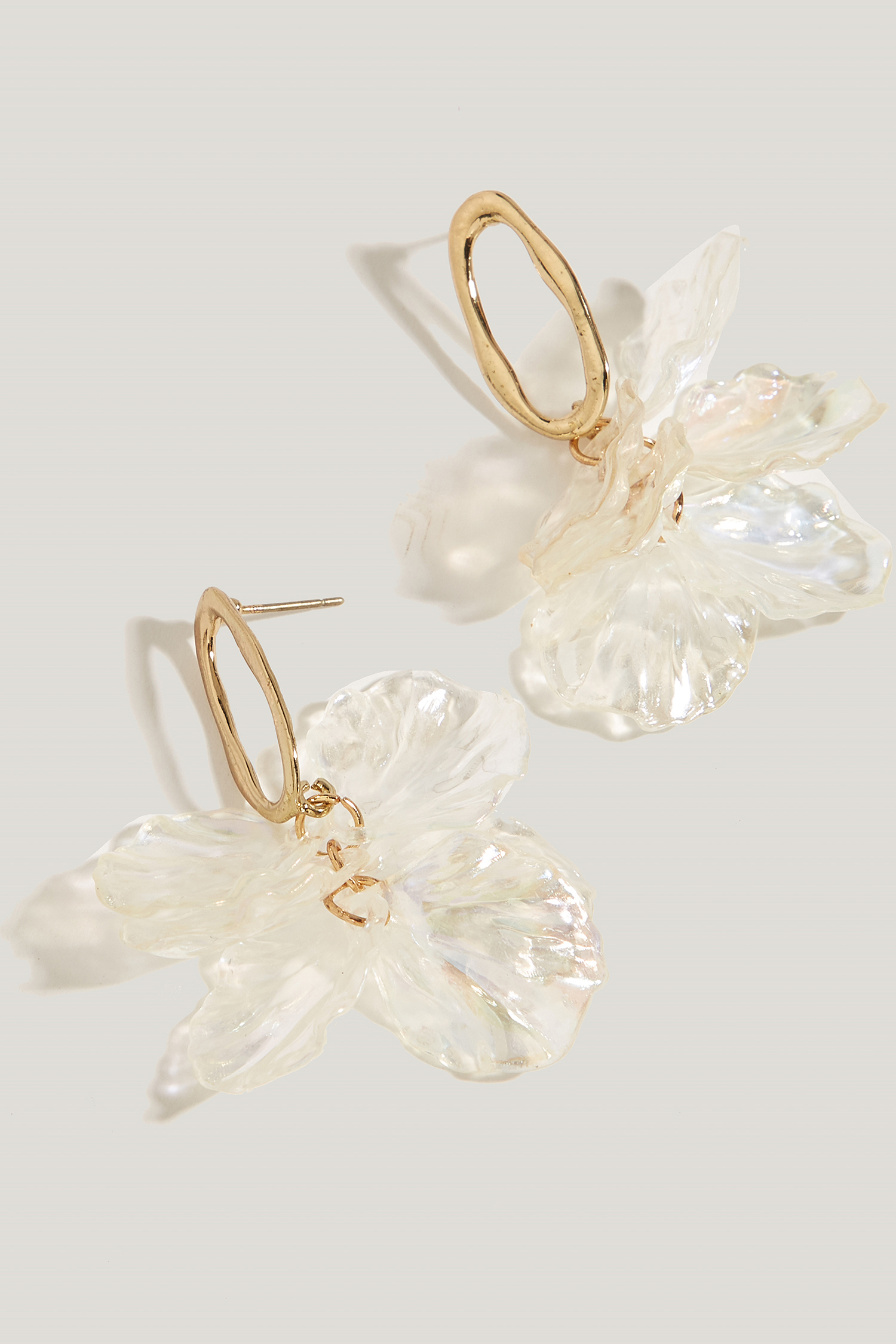Gold-Tone & Petals Drop Earrings