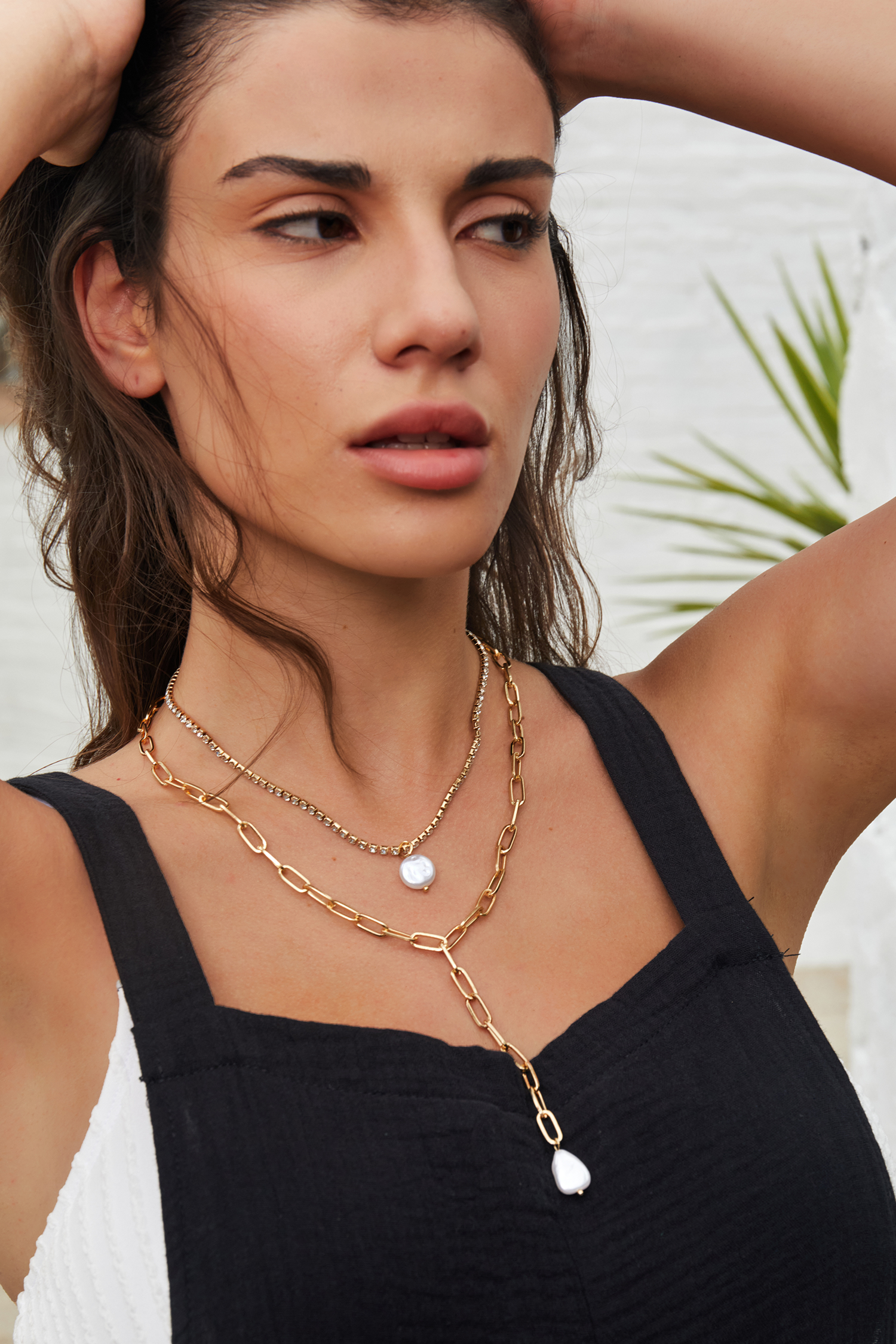 Ensemble de colliers en métal doré et chaîne avec fausses perles-Cupshe ...
