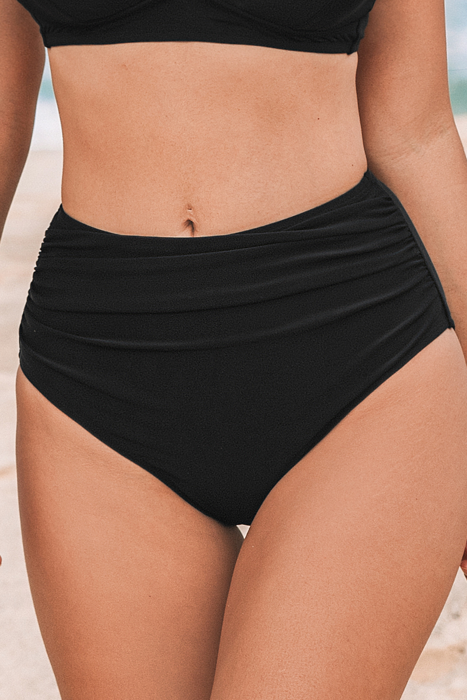 Chasing Sunshine Shirred Tummy Control Bikini Bottoms