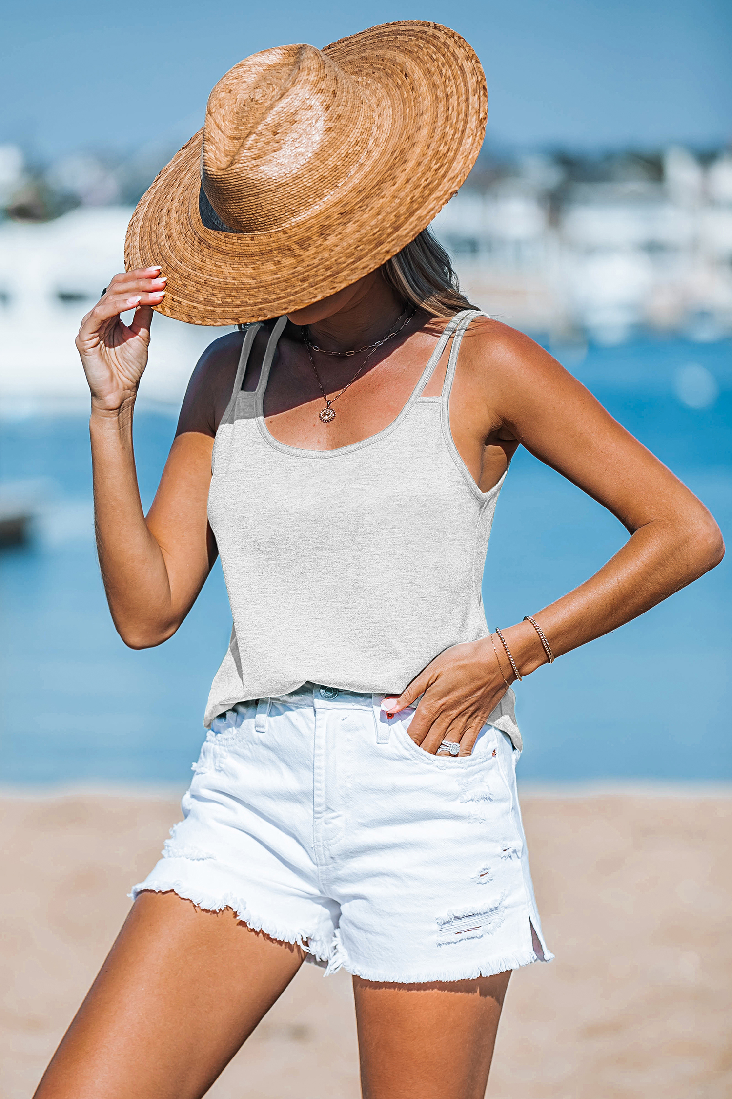 Double Take White Top-Cupshe UK