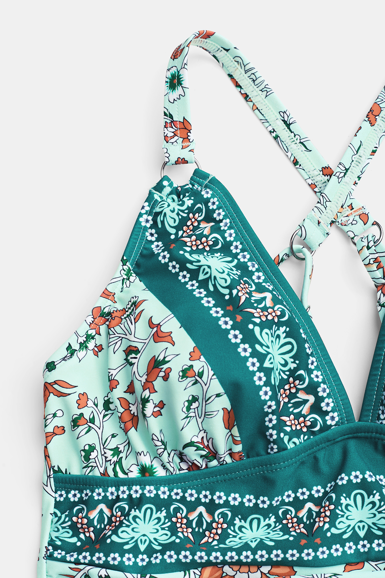 Boho Floral Tankini & Standard Bottoms Set
