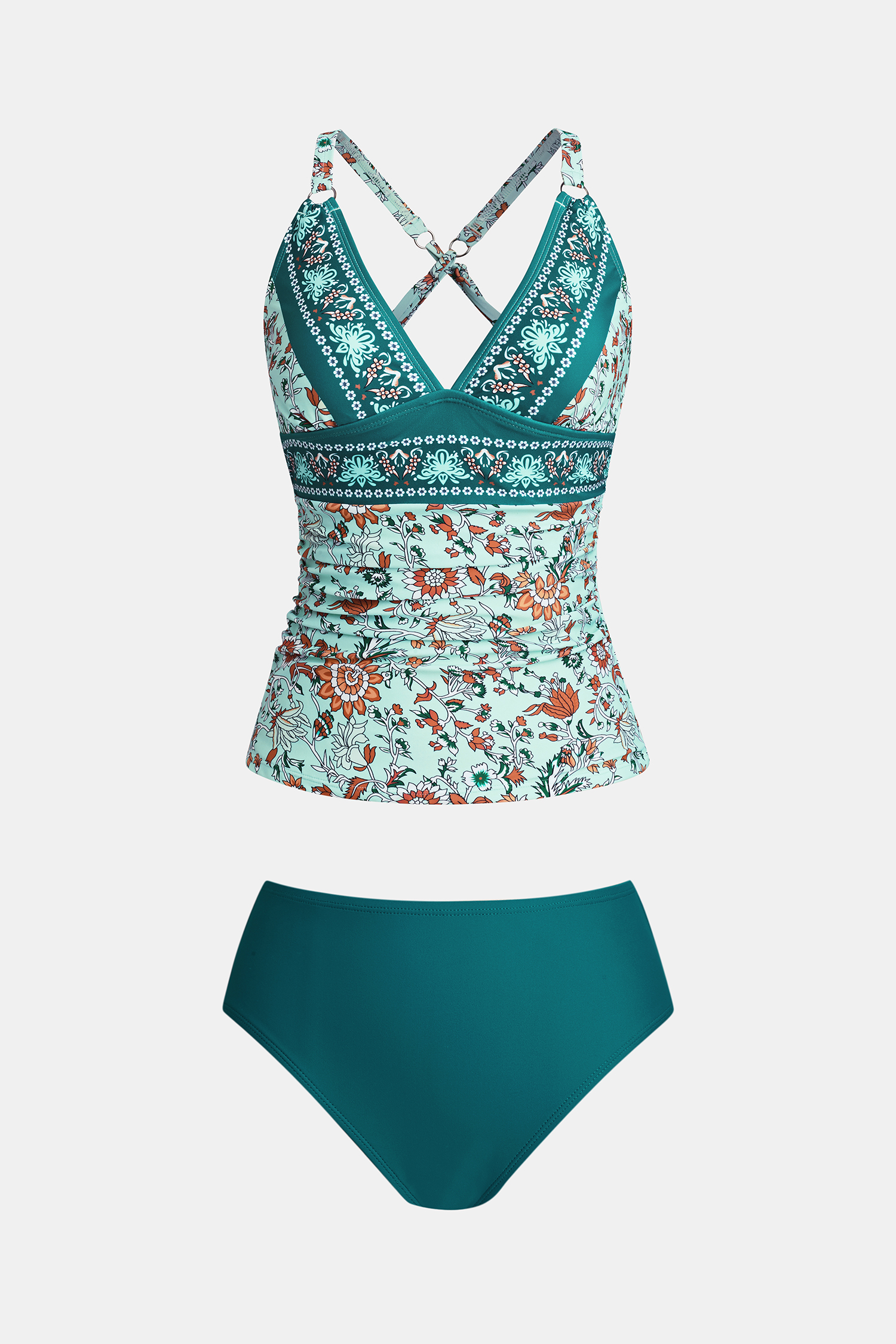 Boho Floral Tankini & Standard Bottoms Set