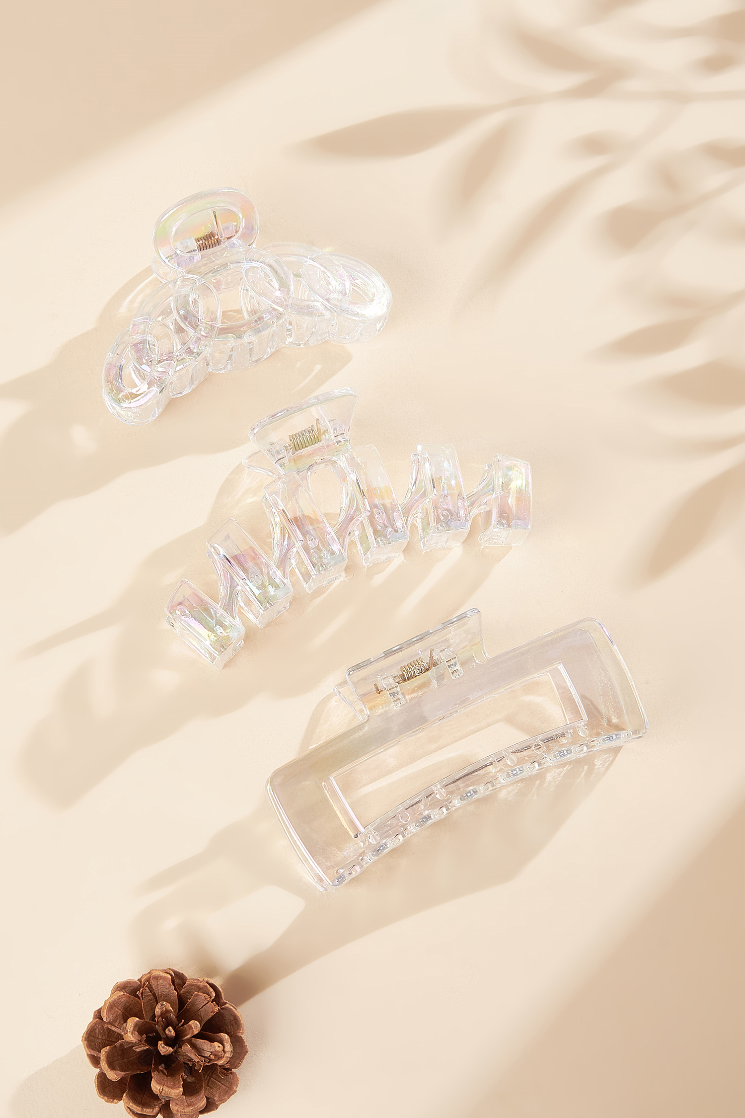 Pure Shine Clear Claw Clip Set