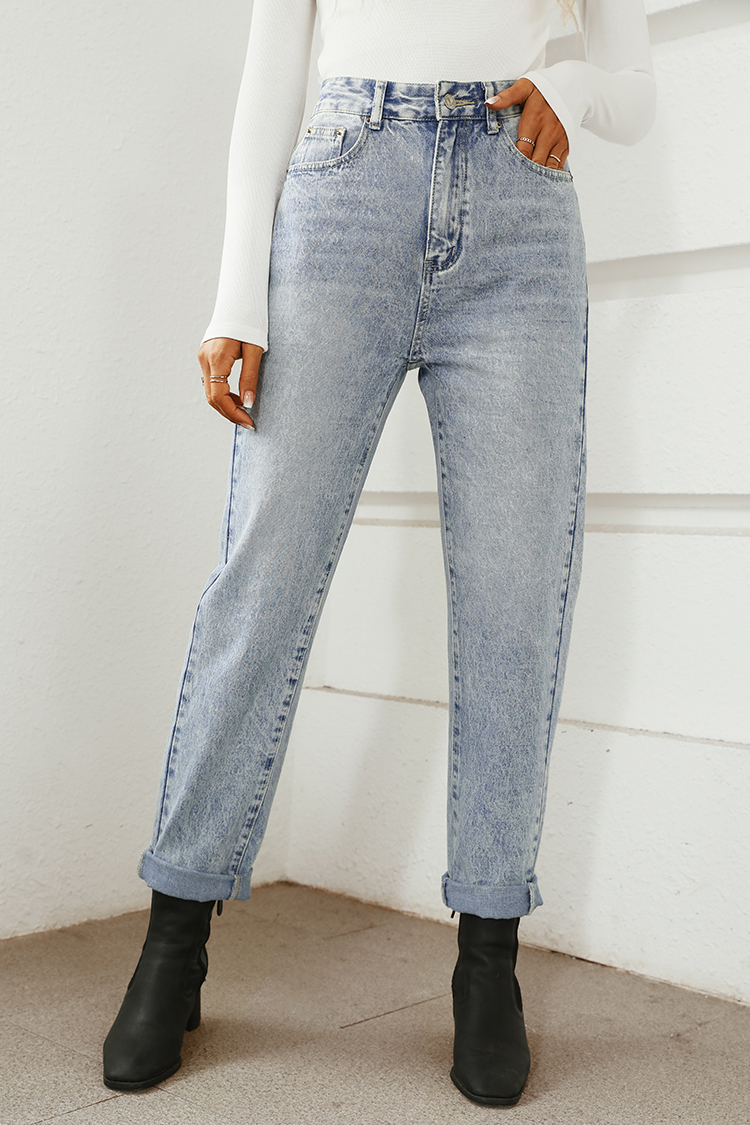 Acid Wash Style High Waist Jeans-Cupshe Deutschland