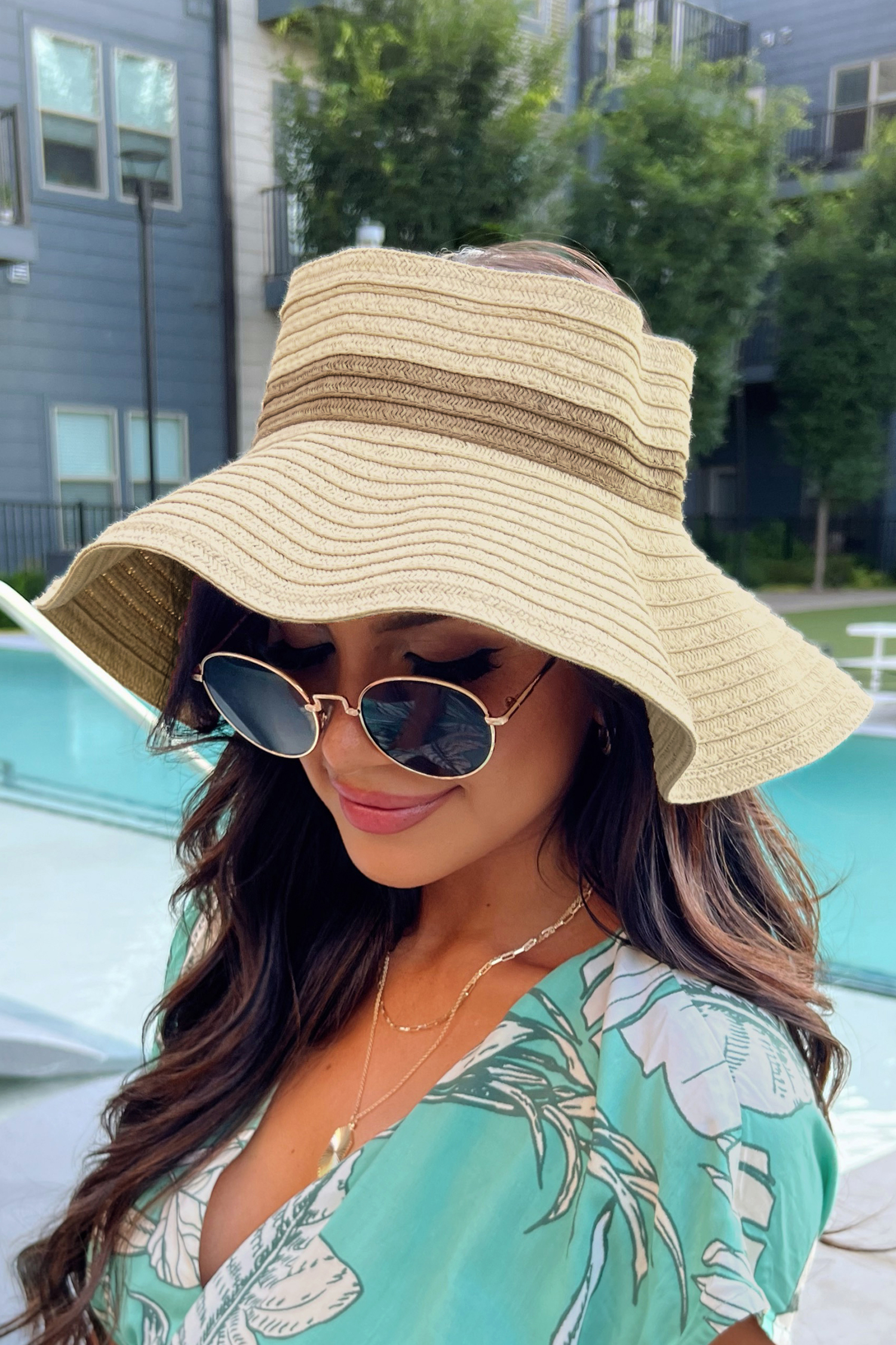 Colorblock Floppy Straw Hat-Cupshe UK