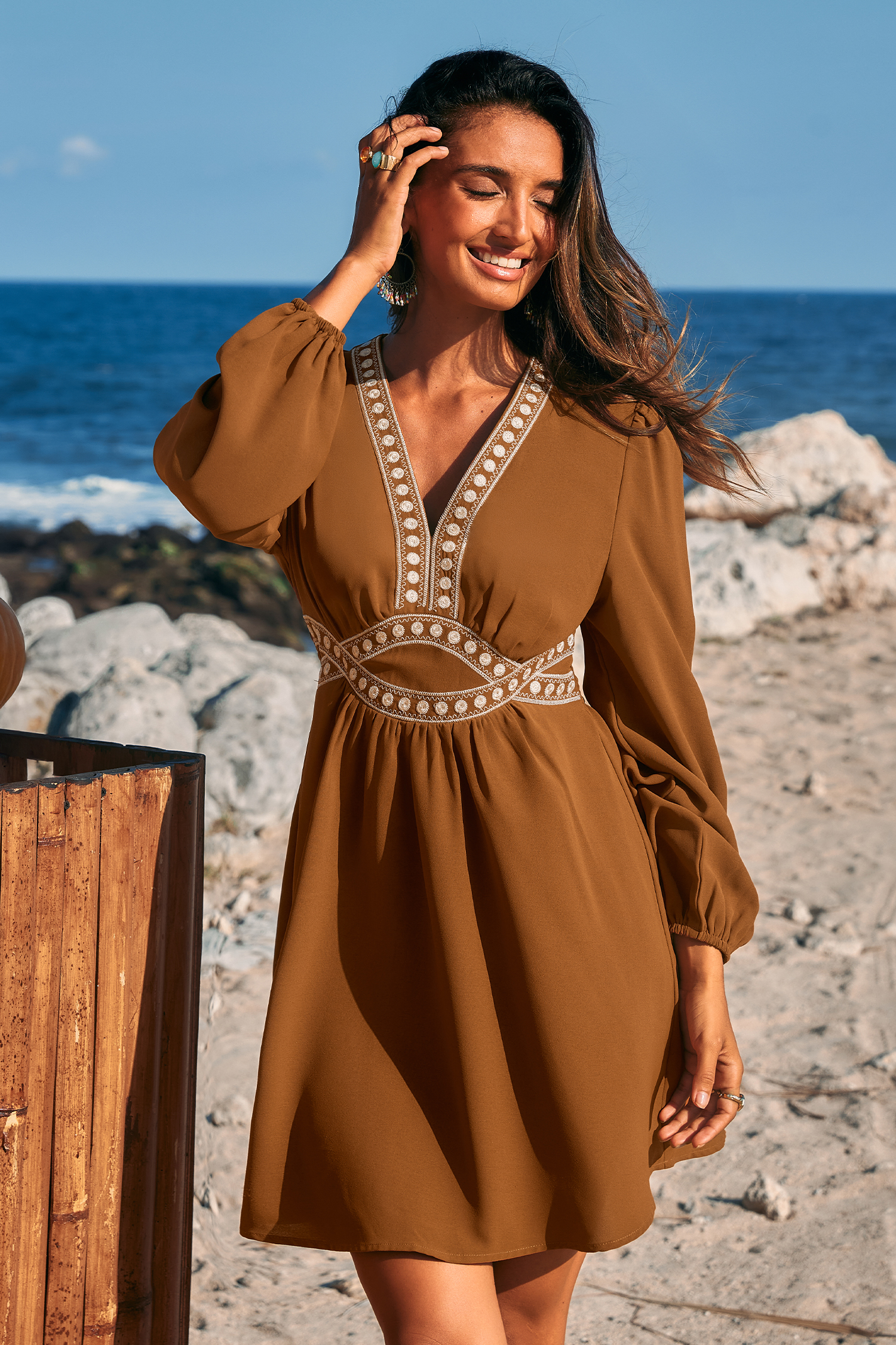 Good Karma Brown Mini Dress